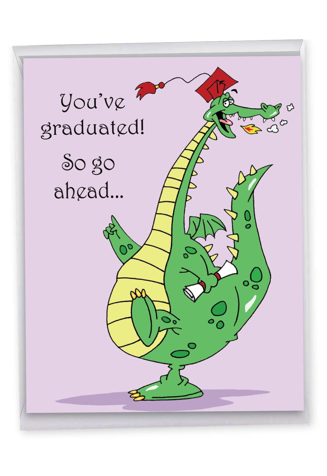 1 Jumbo Funny Happy Graduation Greeting Card (8.5 x 11 Inch) - Dragon ...