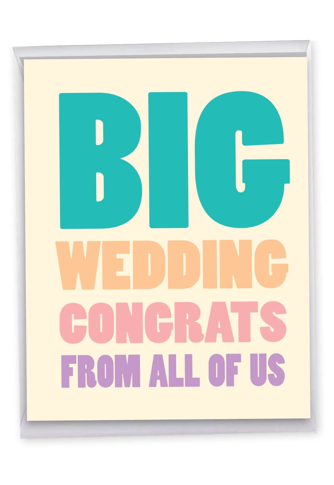 1 Jumbo Funny Wedding Greeting Card (8.5 x 11 Inch) - Big Wedding ...