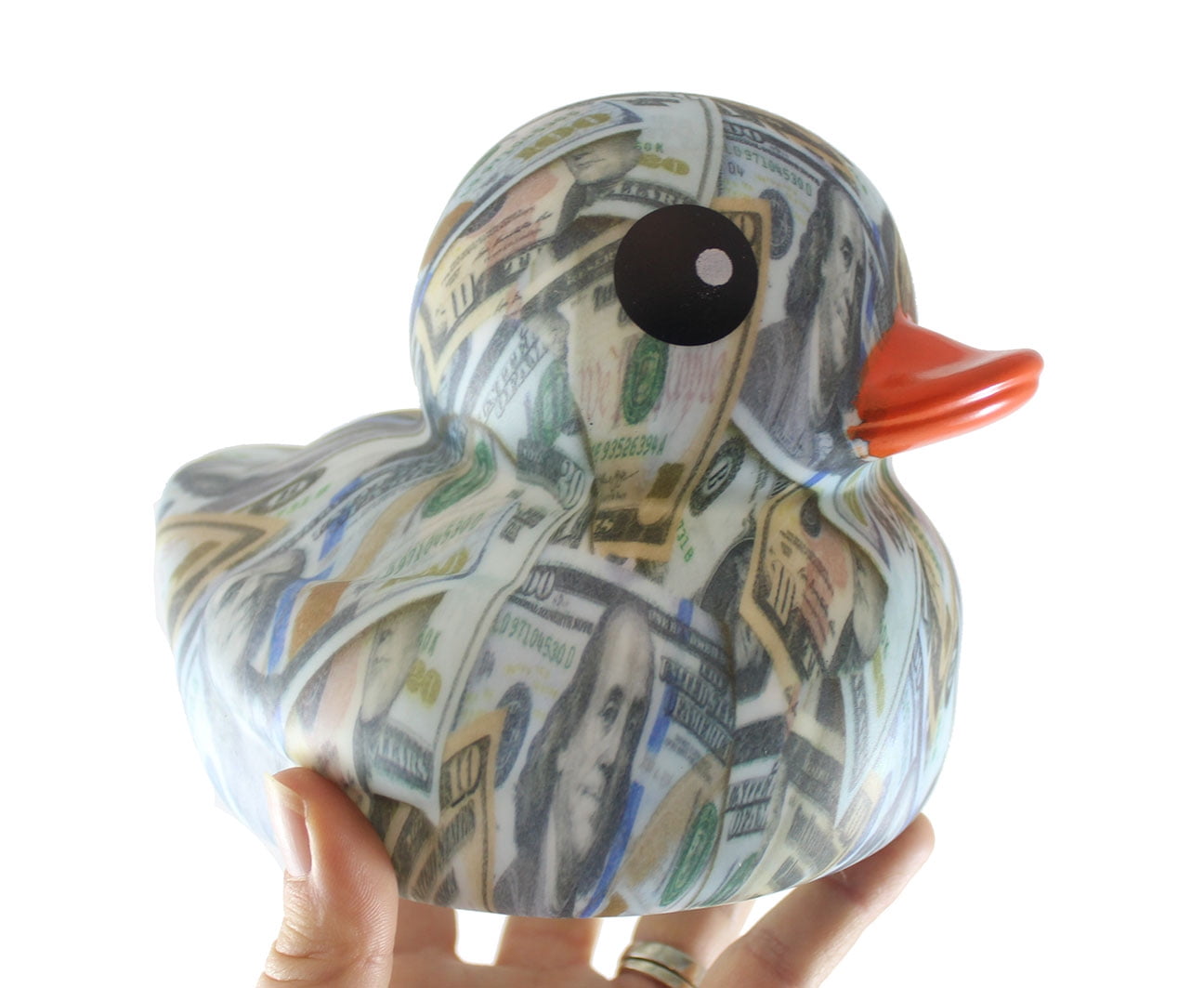 1 Jumbo Money Cash Pattern Rubber Ducks - Rubber Duckies - Cute Novelty ...