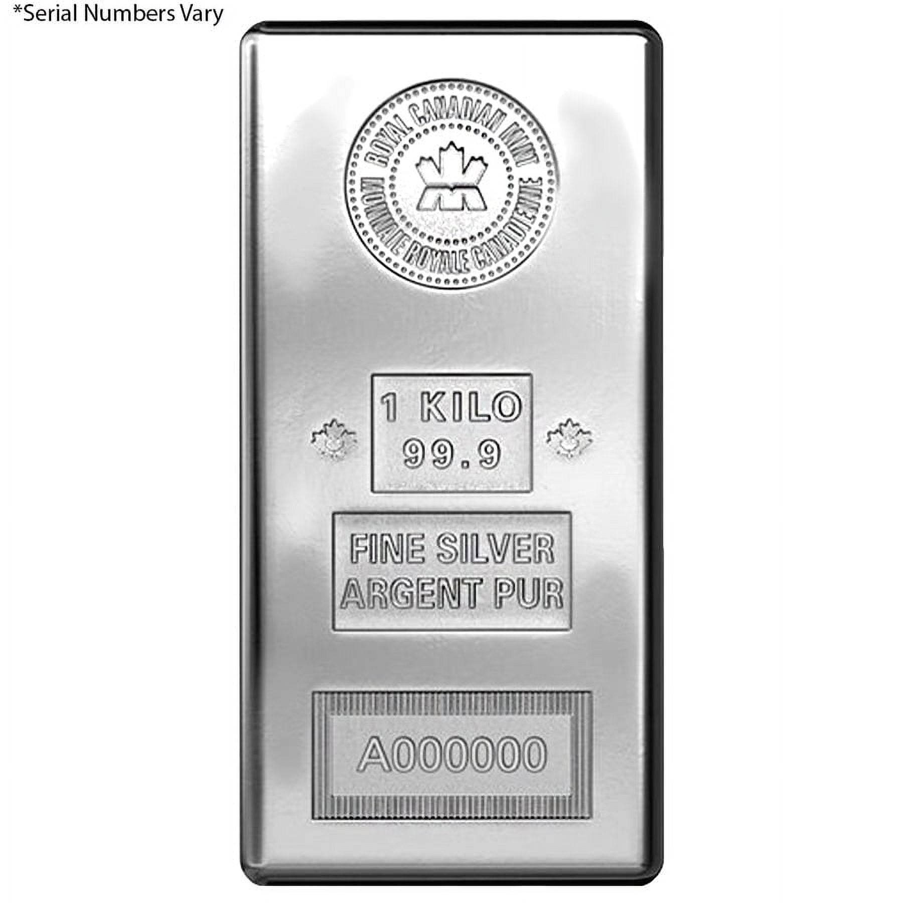 Royal Canadian Mint 1 Kilo .999 Fine Silver Bar by RCM - Walmart.com