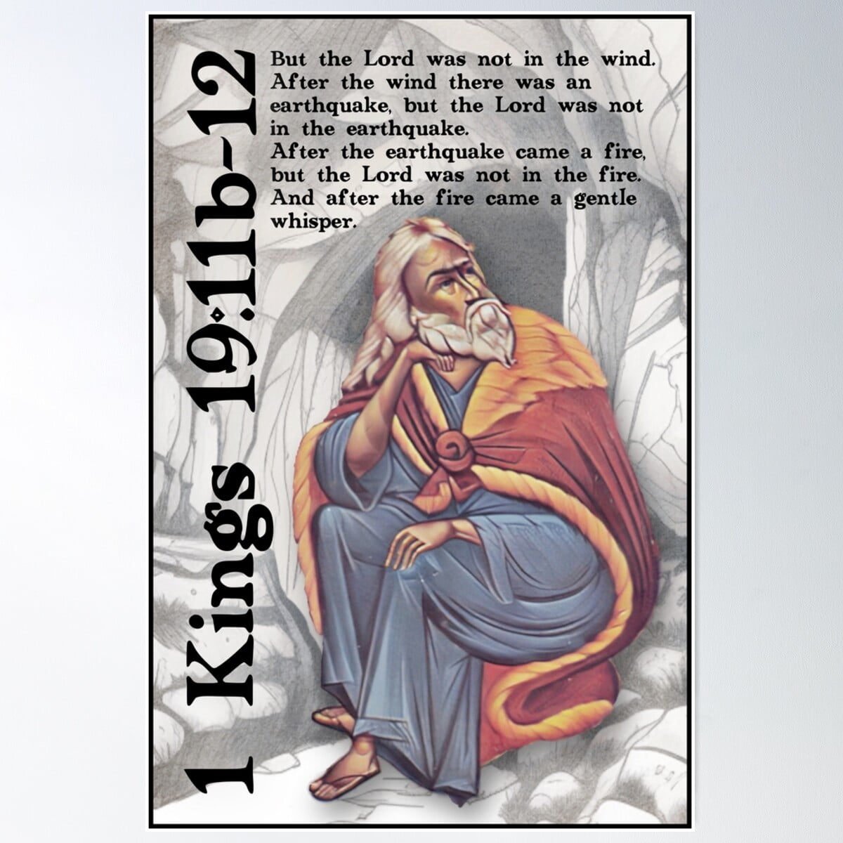 1 Kings 19:11B-12 Poster Wall Art, Modern Wall Decor For Living Room ...