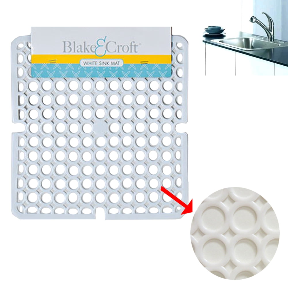 1 Kitchen Sink 11 x 11 Inch White Mat Plastic Protector Mesh Pad Non ...