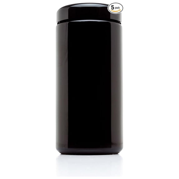 , 1 L (34 fl oz) Pack 5, Premium Airtight Ultraviolet Glass Jar Smell ...