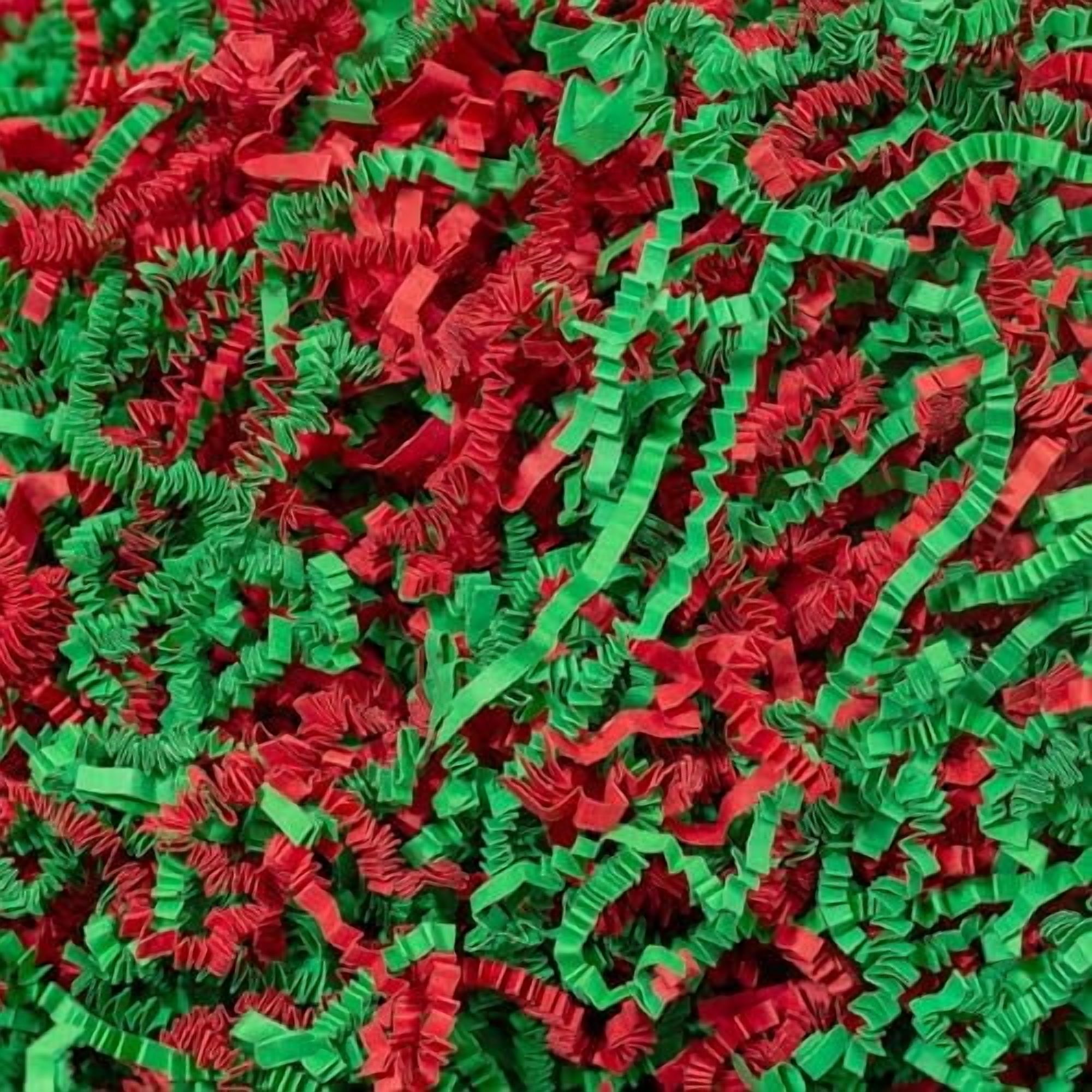 1 LB Crinkle Cut Paper Shred Filler Green & Red Crinkle Shredded Paper ...