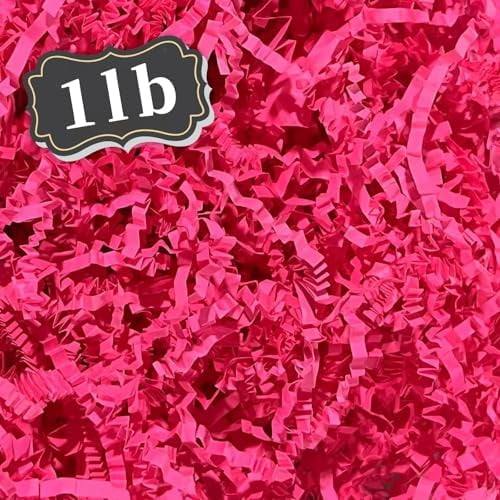 1 LB Hot Pink Crinkle Cut Paper Shred Filler Great for Gift Wrapping ...