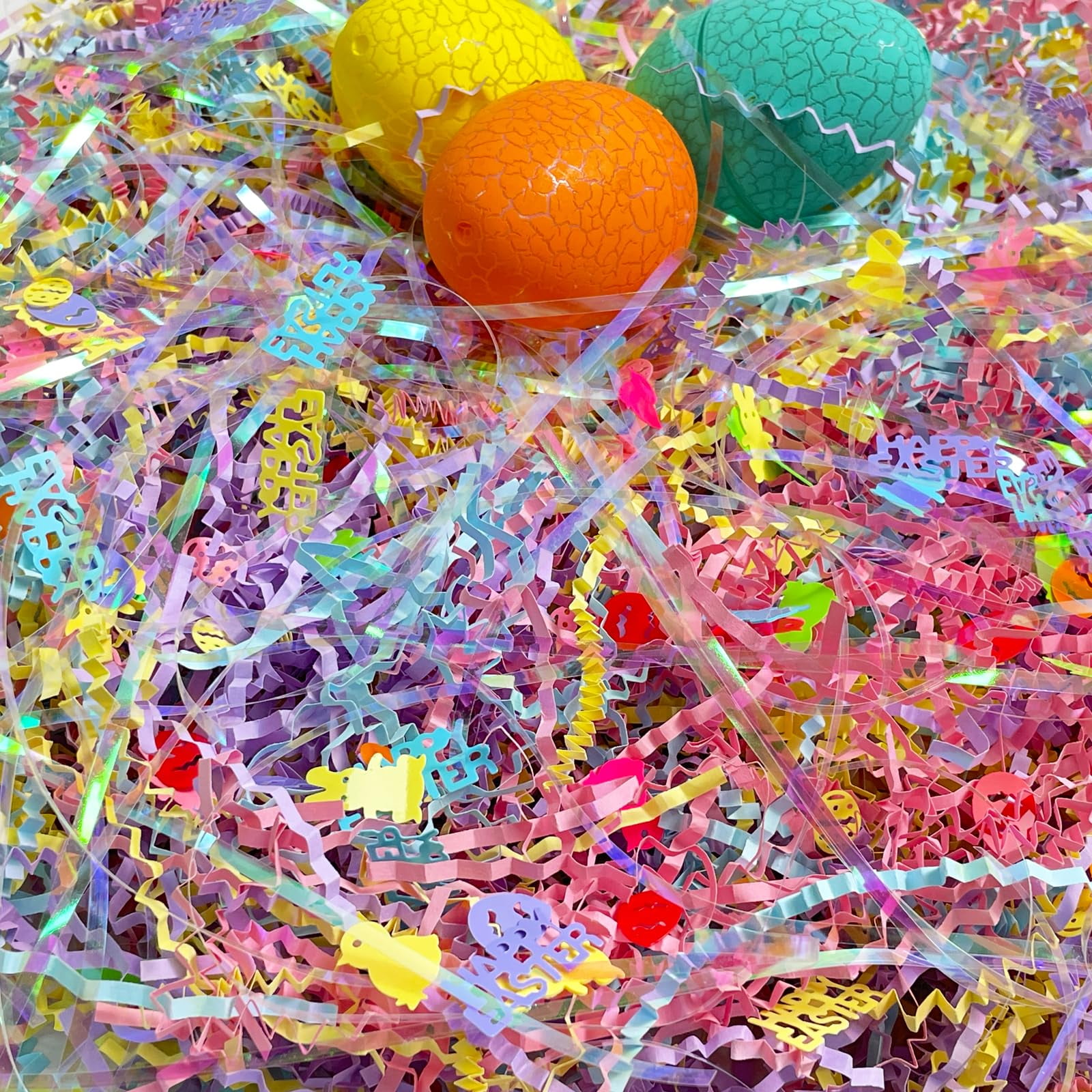 1 LB Iridescent Easter DHF10 Grass Crinkle Cut Paper,Raffia Tissue ...