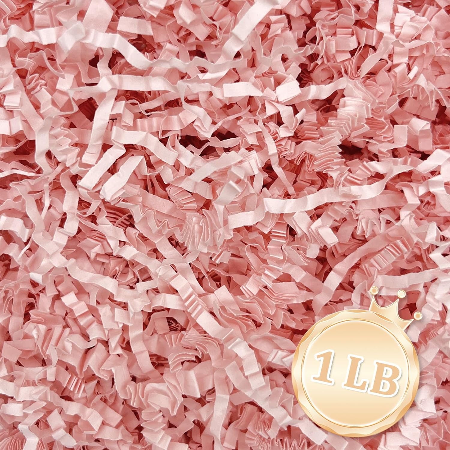 1 LB Light Pink Crinkle Cut Paper Shred Filler Great for Gift Wrapping, Light Pink Basket ...