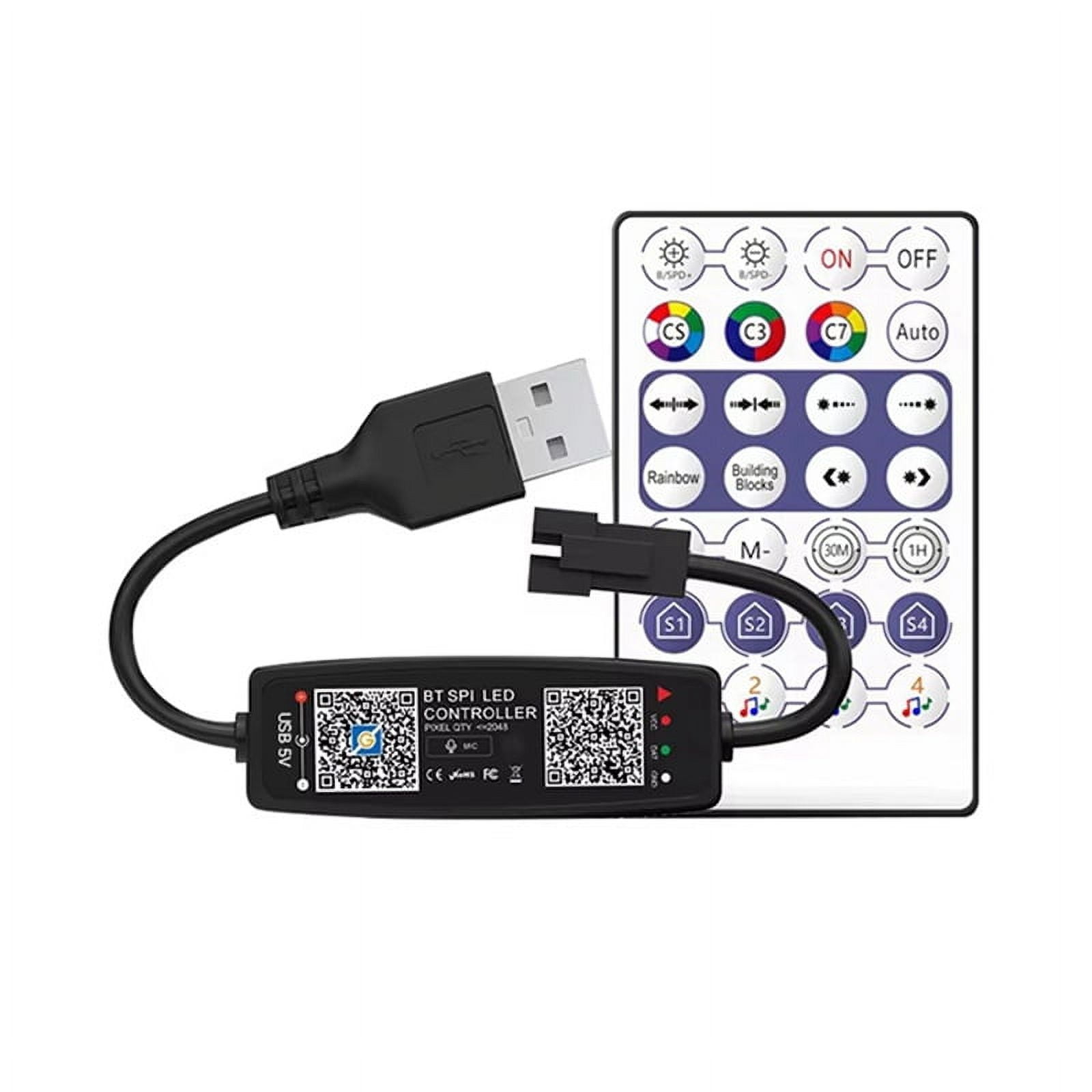 1 * LED Strip Light Controller 1 * Remote Control-White & Black ...