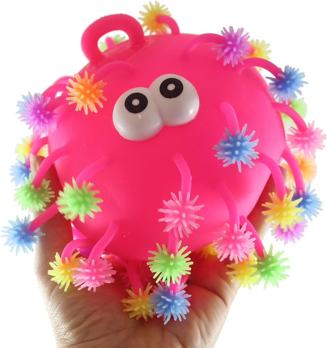 1 Large 6" Hairy Dangly Puffer Ball - Indoor Soft Hairy Air-Filled ...