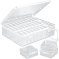 1 Large Box & 30-Grid Transparent Plastic Bead Organizer (Hinged Lid ...