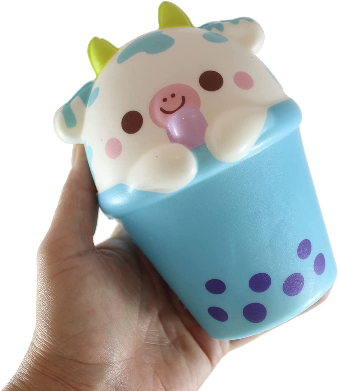 1 Large COW 6" Animal Drinking Bubble Drink Cute Micro Slow Rise ...
