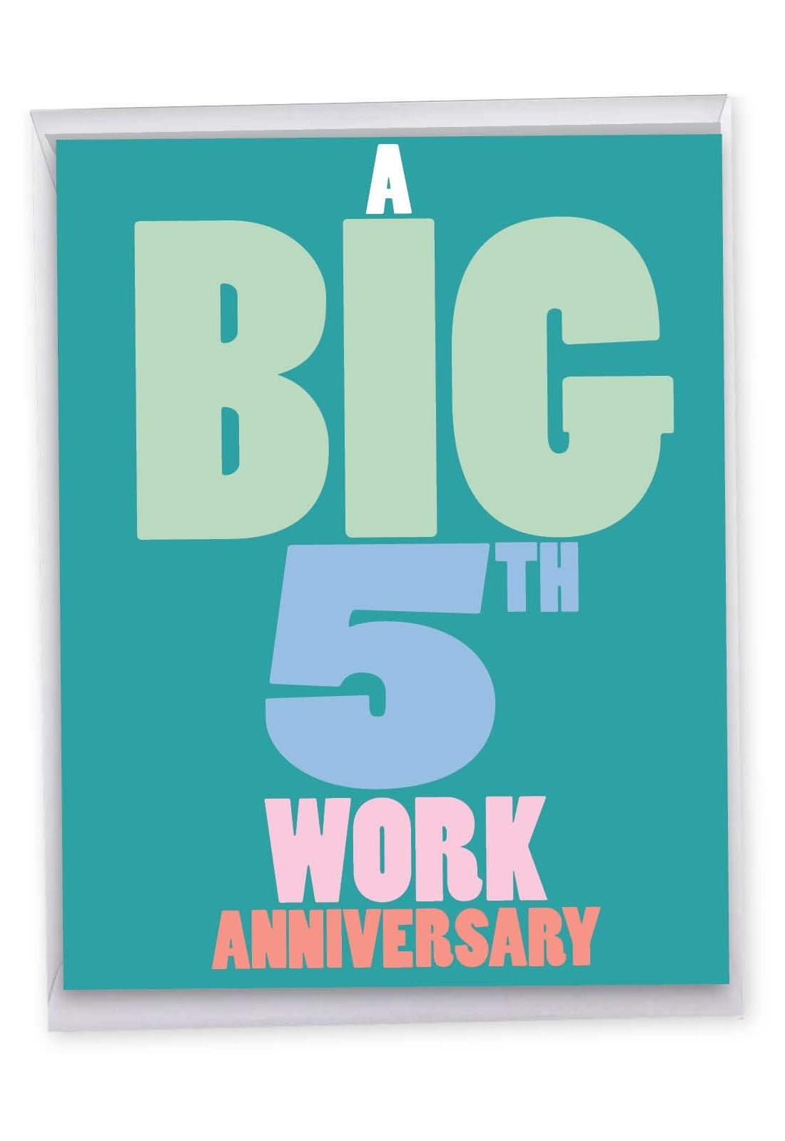 1 Large Funny 5th Work Anniversary Anniversary Greeting Card (8.5 x 11 ...