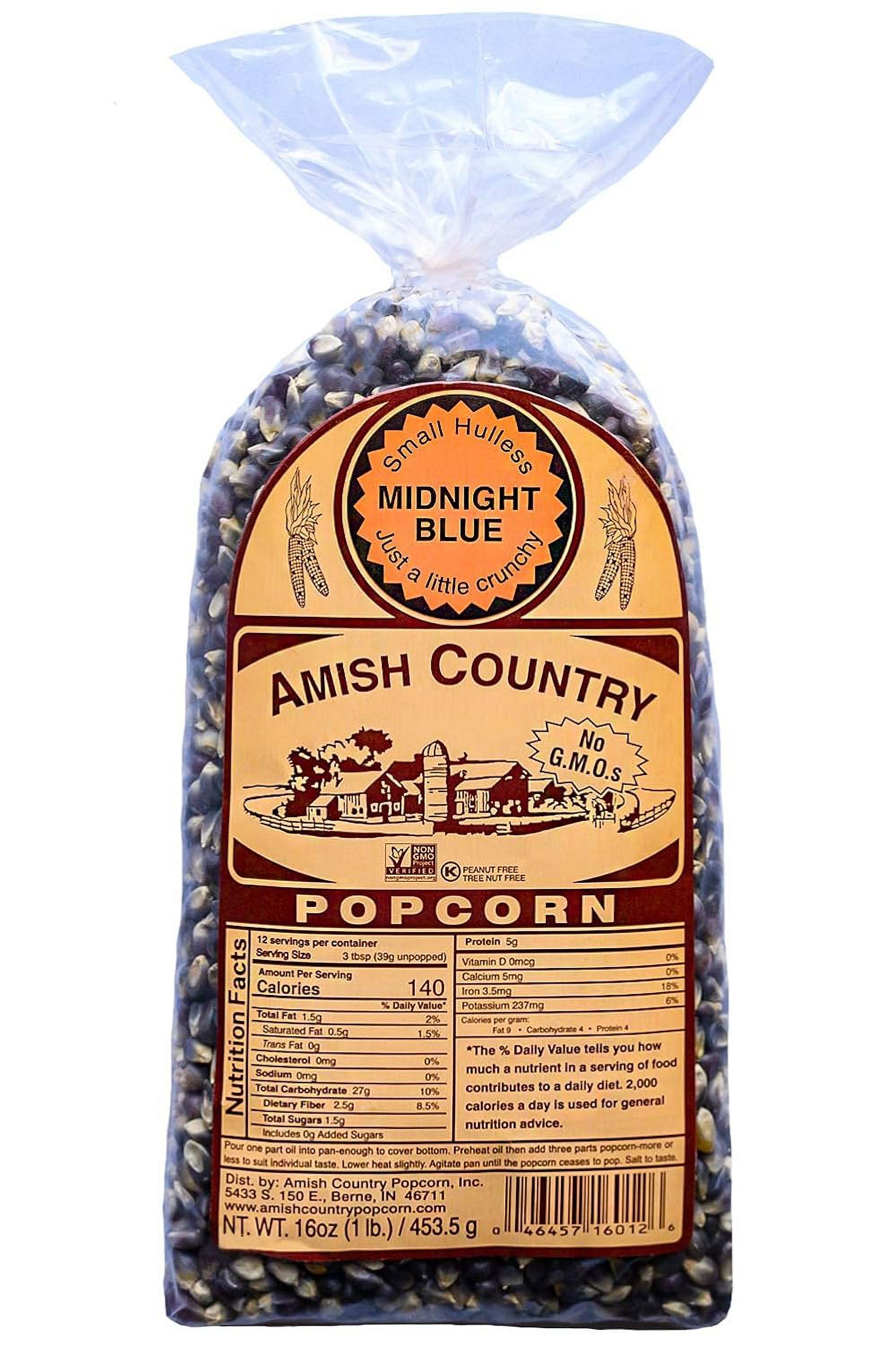 1 Lb Midnight Blue Kernels Old Fashioned, Non-GMO and Gluten (1lb Bag ...