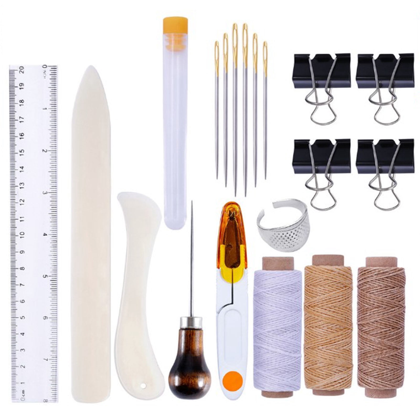 1 Leather Art Tool Set, Waxed Linen Thread and Wooden Handle Awl, Big ...