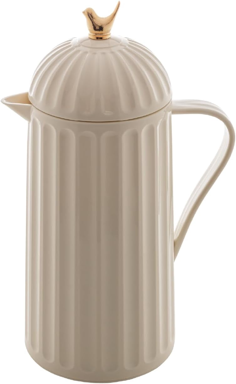 1 Lier Whie Bird hermal Coffee Carafe, Plasic Exeri wih Glass Lining ...