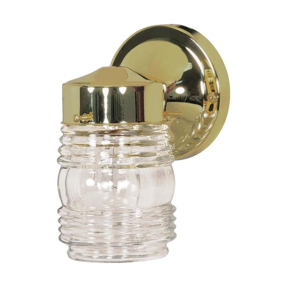 1 Light - 6" - Porch, Wall - Mason Jar w/Clear Glass - Walmart.com