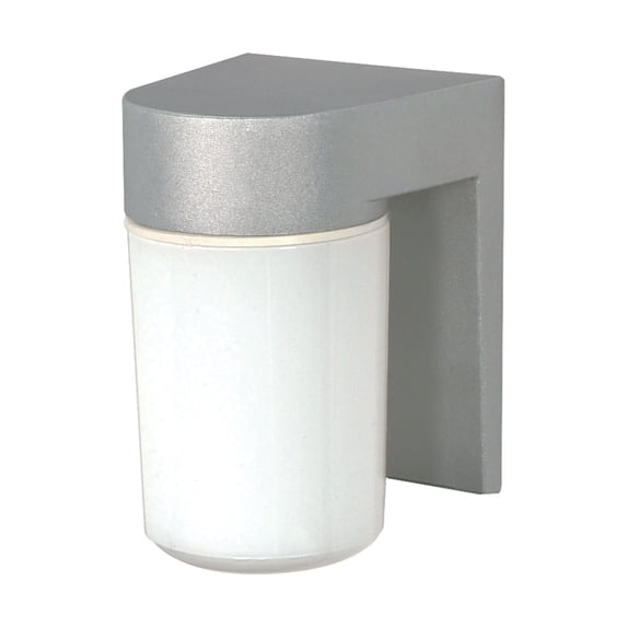 1 Light - 8" - Utility, Wall Mount - With White Glass Cylinder ...