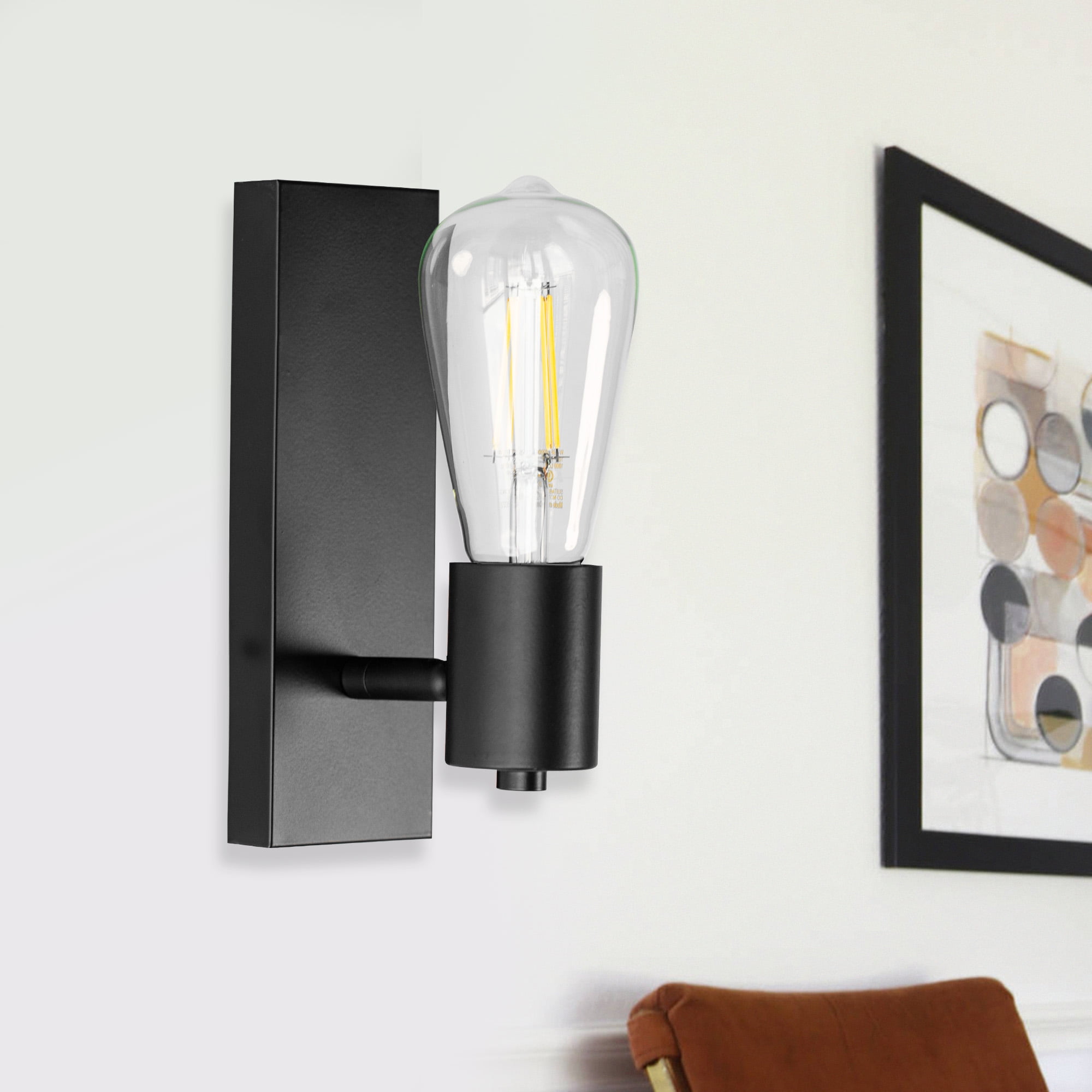 LOHASLED 1-Light Black Industrial Modern Wall Mounted Reading Light ...