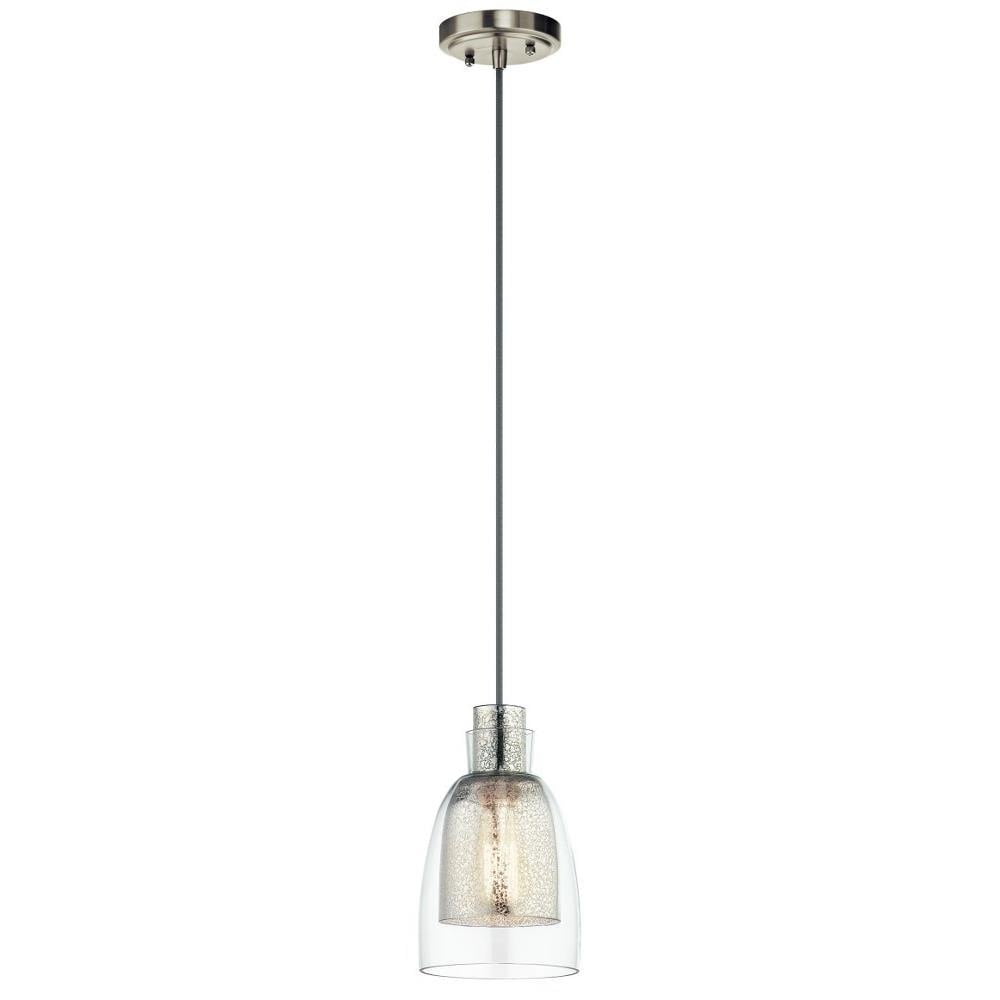 1 Light Contemporary Mini Pendant Light Fixture with Clear Outer ...