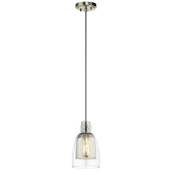 1 Light Contemporary Mini Pendant Light Fixture with Clear Outer ...