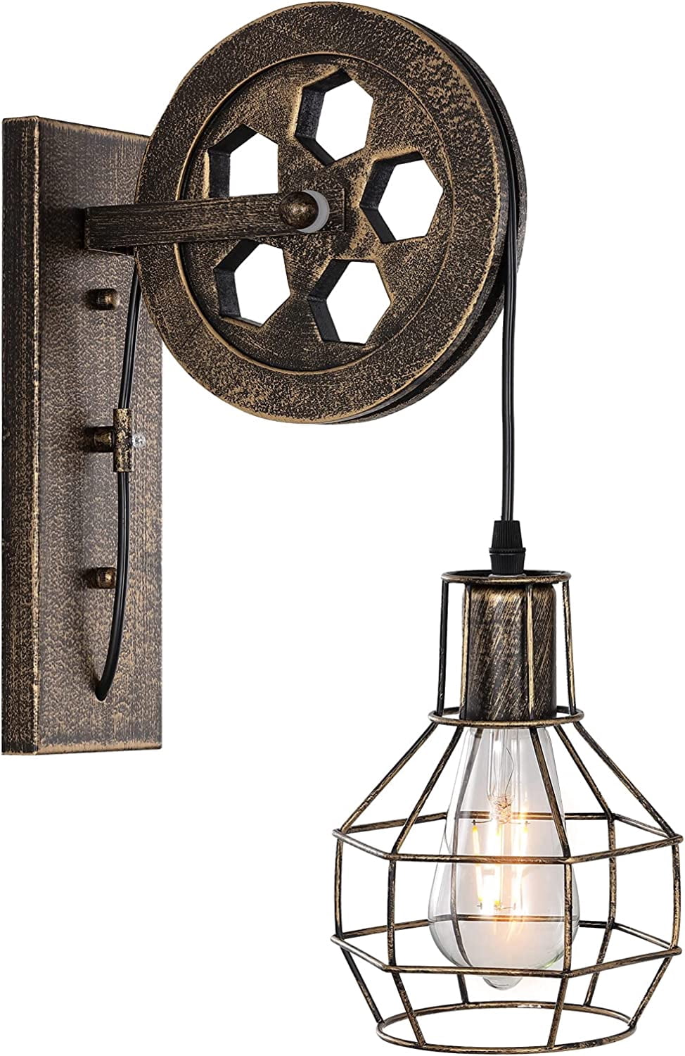 1 Light Fixture Industrial Mid Century Retro Iron Wall Lights Lift ...