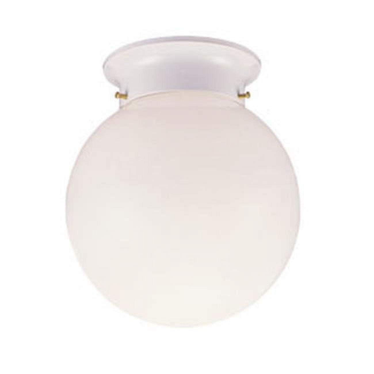1-Light Glass Globe Ceiling Mount, White Finish - Walmart.com