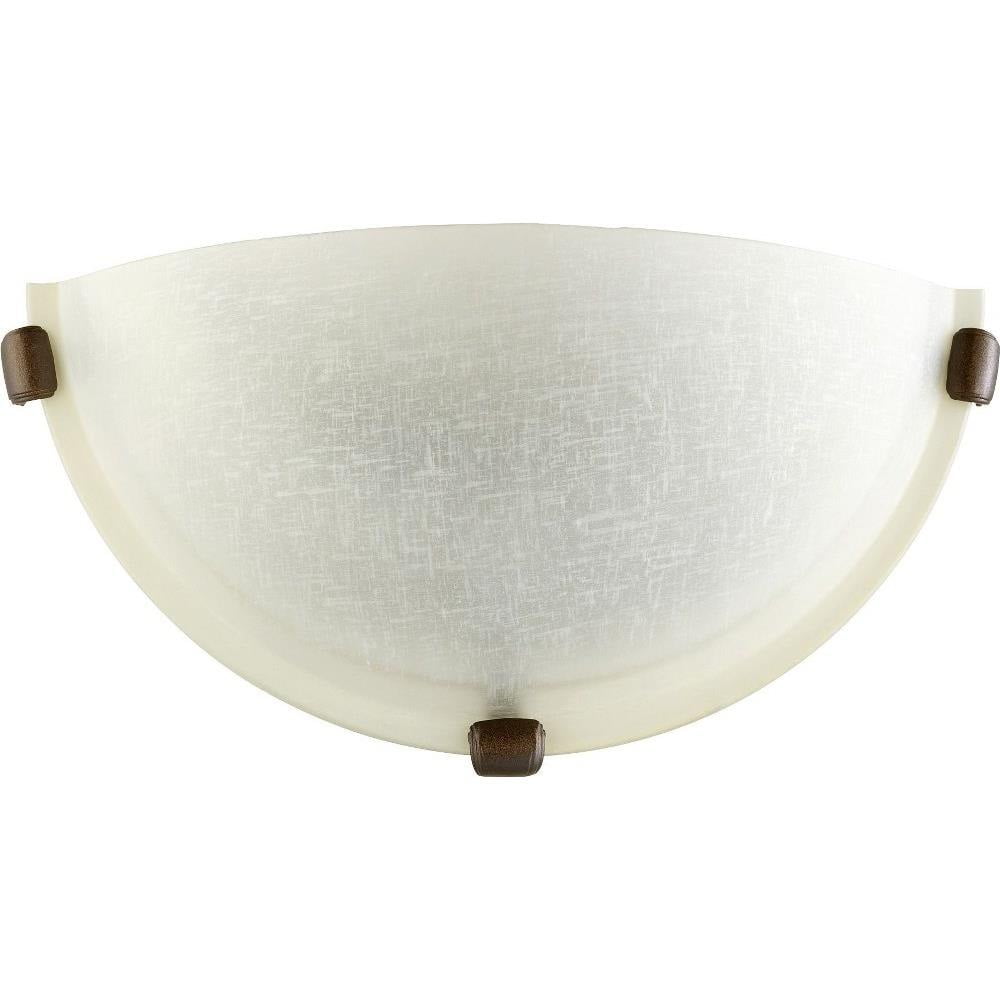1-Light Half-Moon Wall Sconce with Satin Nickel Bracket with Off-White ...