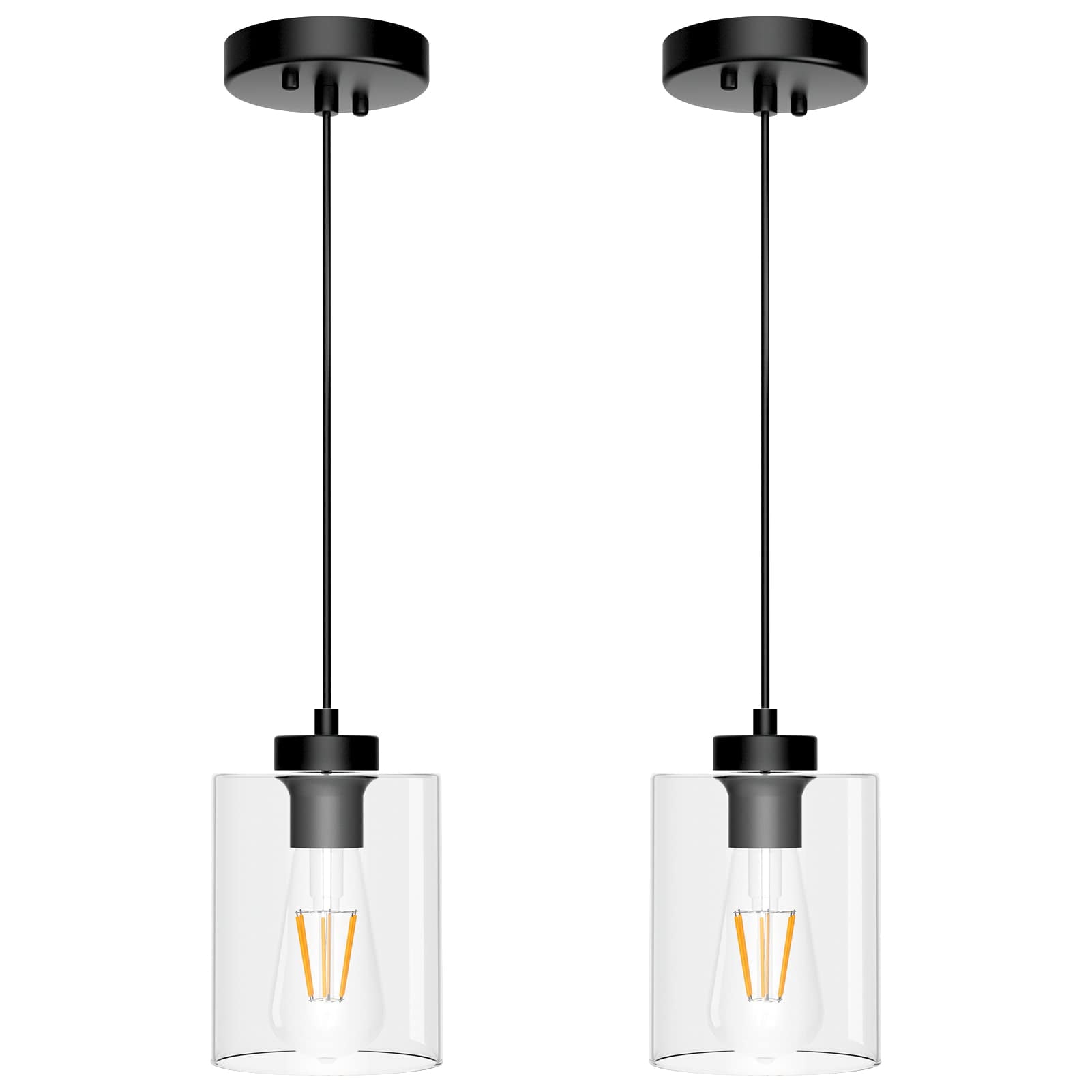 LOHASLED 1-Light Indoor Mini Pendant Light Twin Pack,Adjustable Modern ...