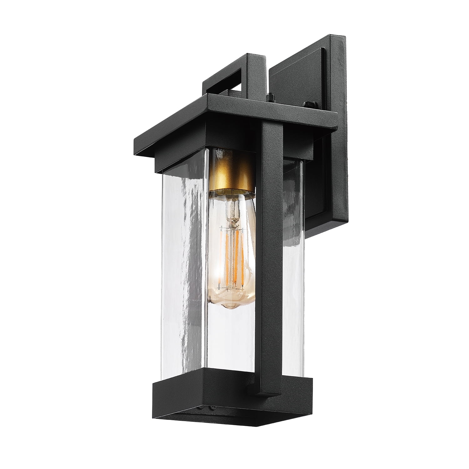 Globe Electric 1-Light Matte Black Outdoor Hardwired Wall Sconce with ...