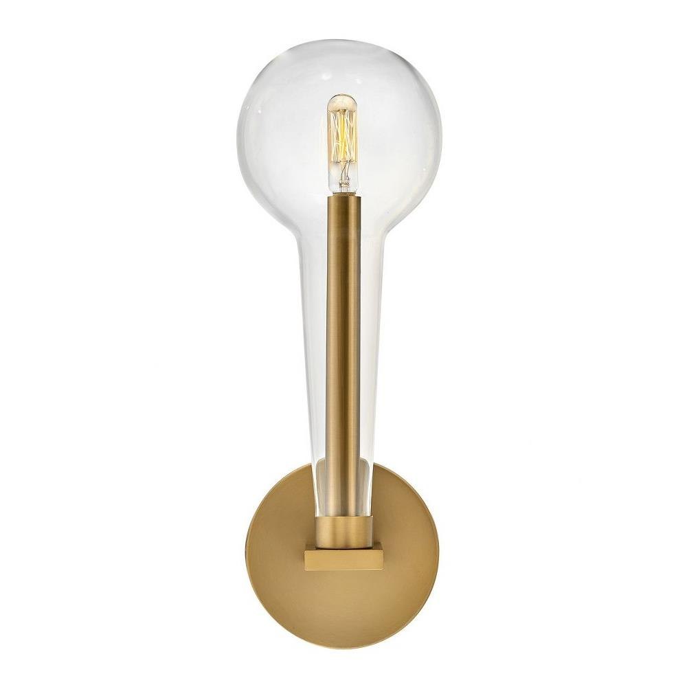 1 Light Mid-Century Modern Steel Wall Sconce with Clear Glass-15.75 ...