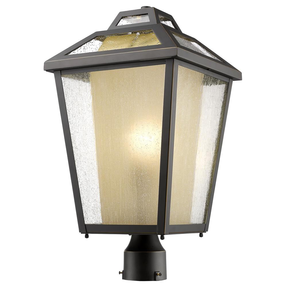 1 Light Outdoor Post Mount Lantern In Craftsman Style 10 Inches Wide By ...