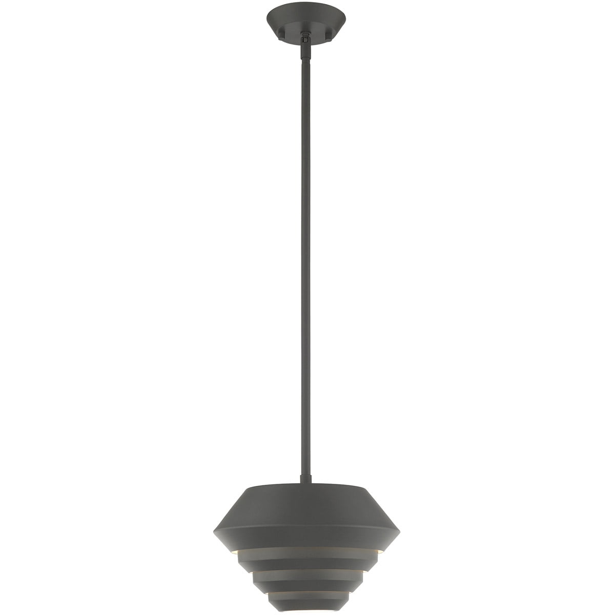 1 Light Scandinavian Gray Mini Pendant with Scandinavian Gray ...