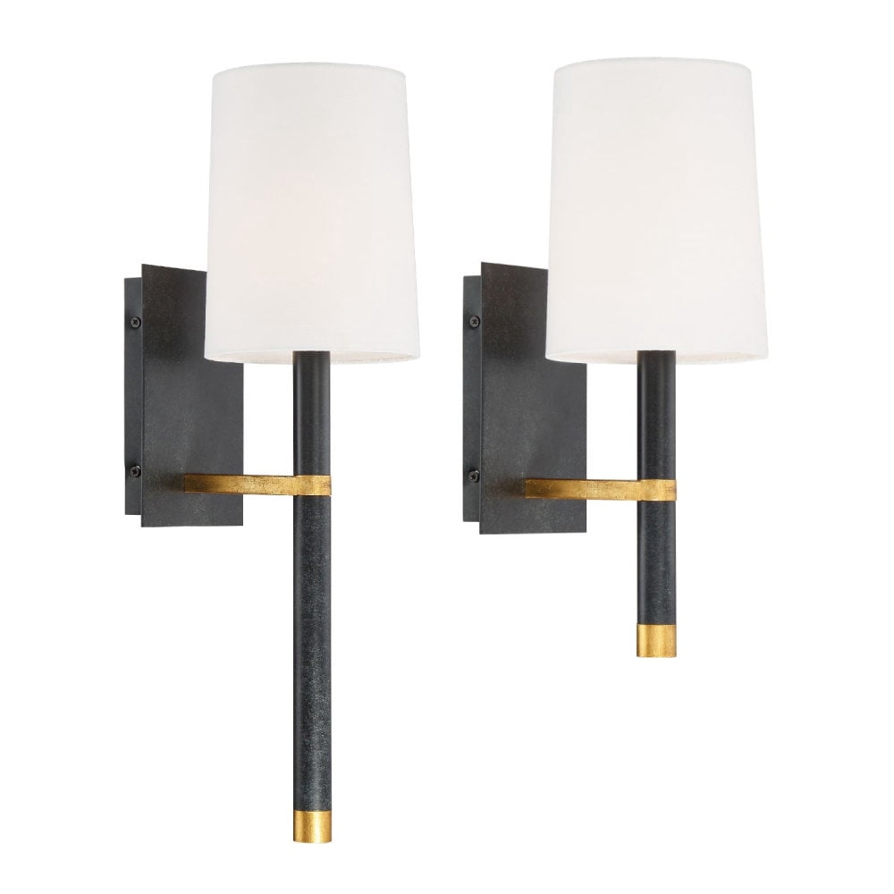 WES-9901-BK-GA Crystorama Lighting Weston - 1 Light Wall Mount-Black ...