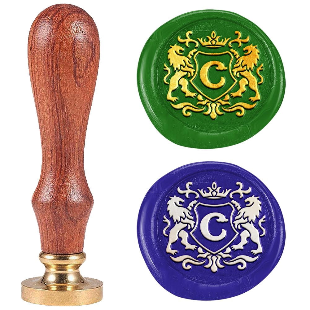 1" Lion Emblem Letter C Wax Seal Stamp Alphabet Sealing Stamps ...