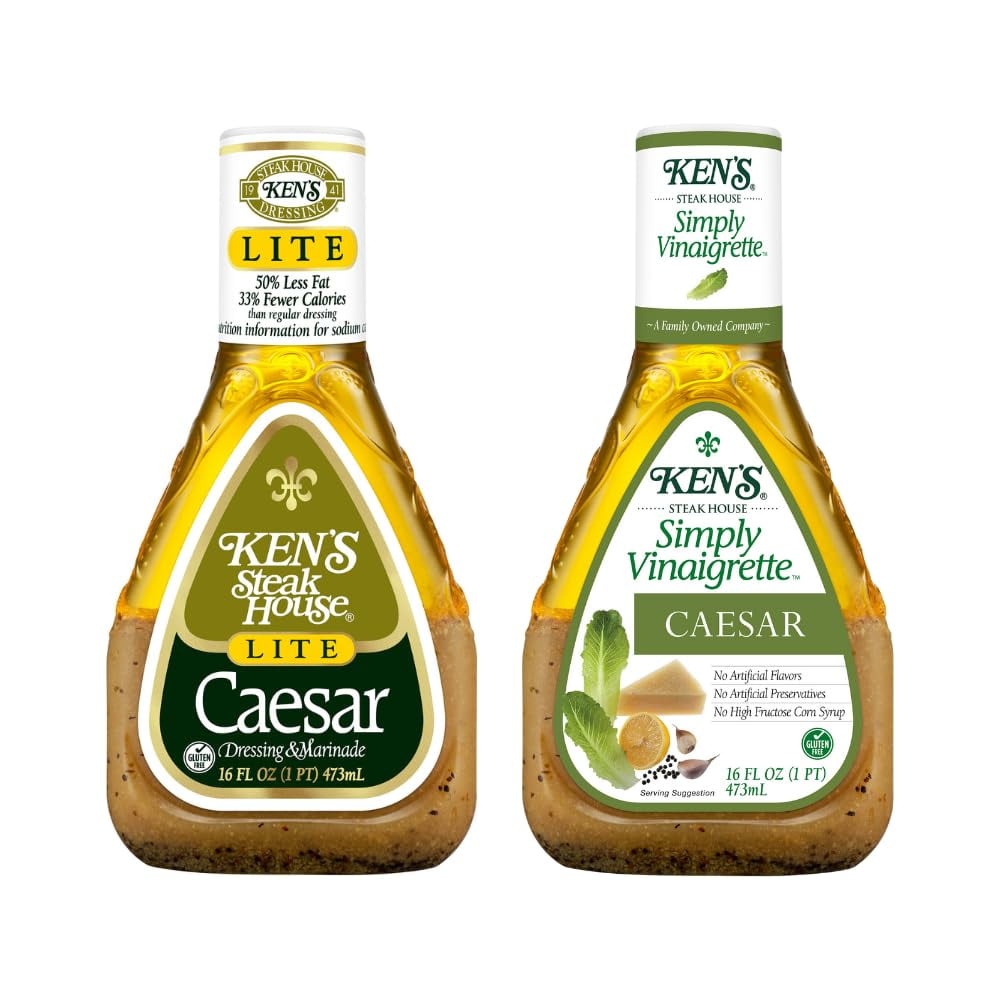 1 Lite Ceasar Dressing, 16 FL OZ, 1 Simply Vinaigrette Caesar Dressing ...