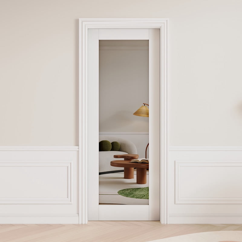 1-Lite Mirror Interior Door Slab, Door Shaker Without Hardware ...