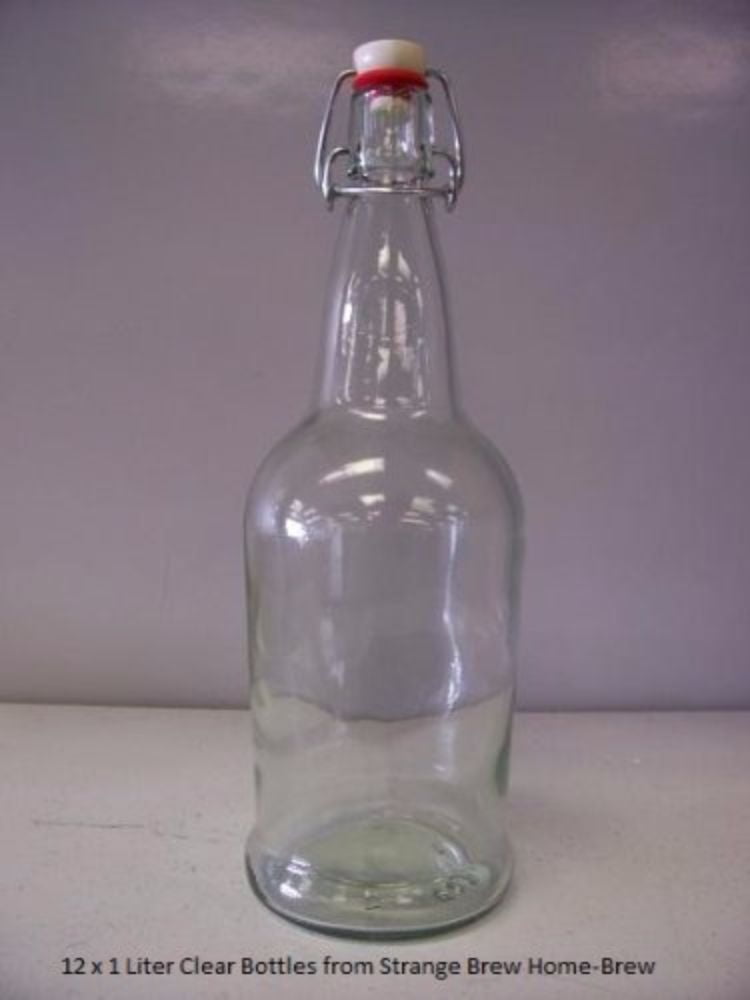 1 Liter (33 oz) Clear EZ Cap Flipper (Grolsch - Style) Bottles Case of ...