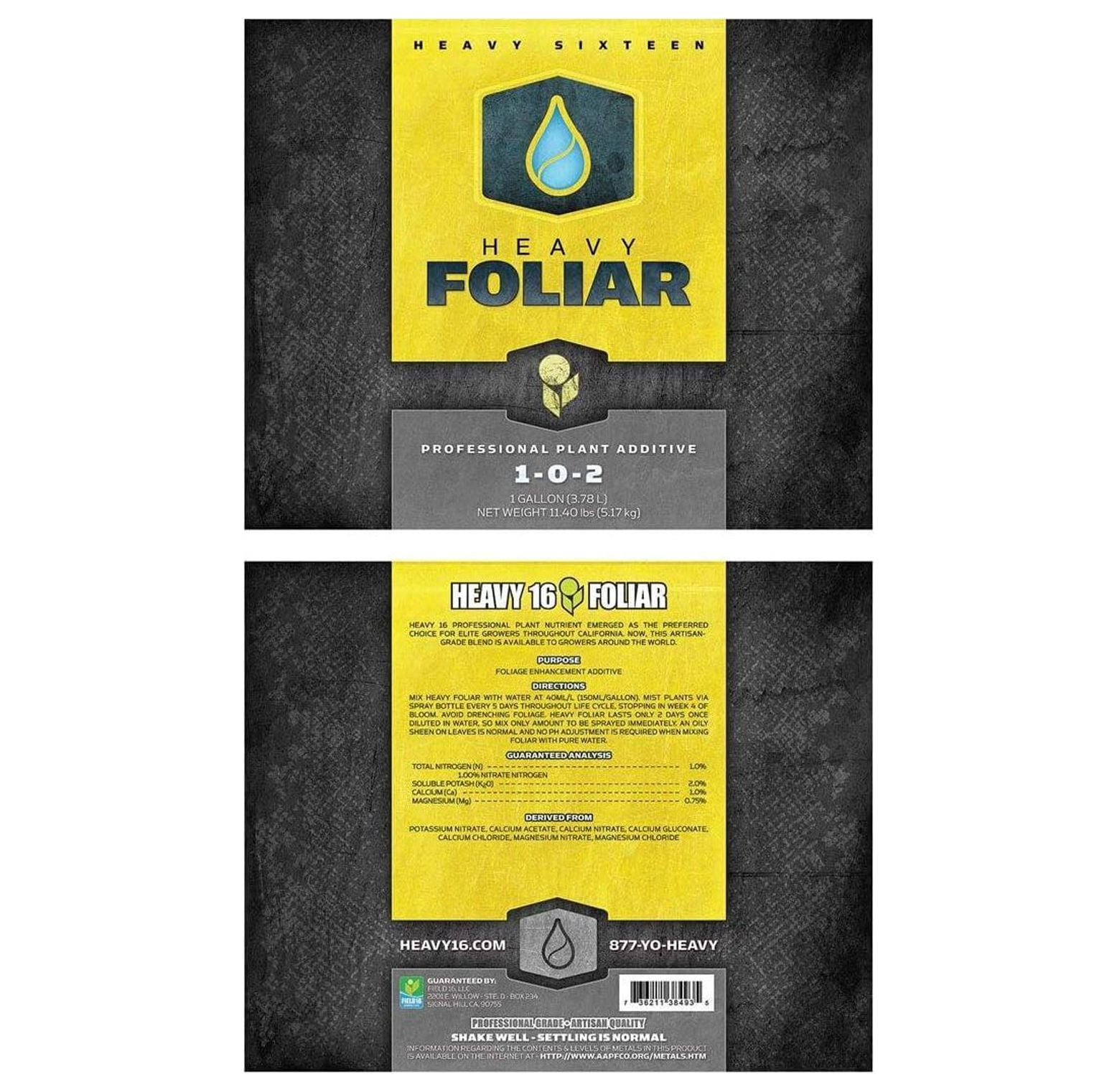 1 Liter - Foliar Spray NPK 1-0-2 Heavy 16 FS1L - Walmart.com