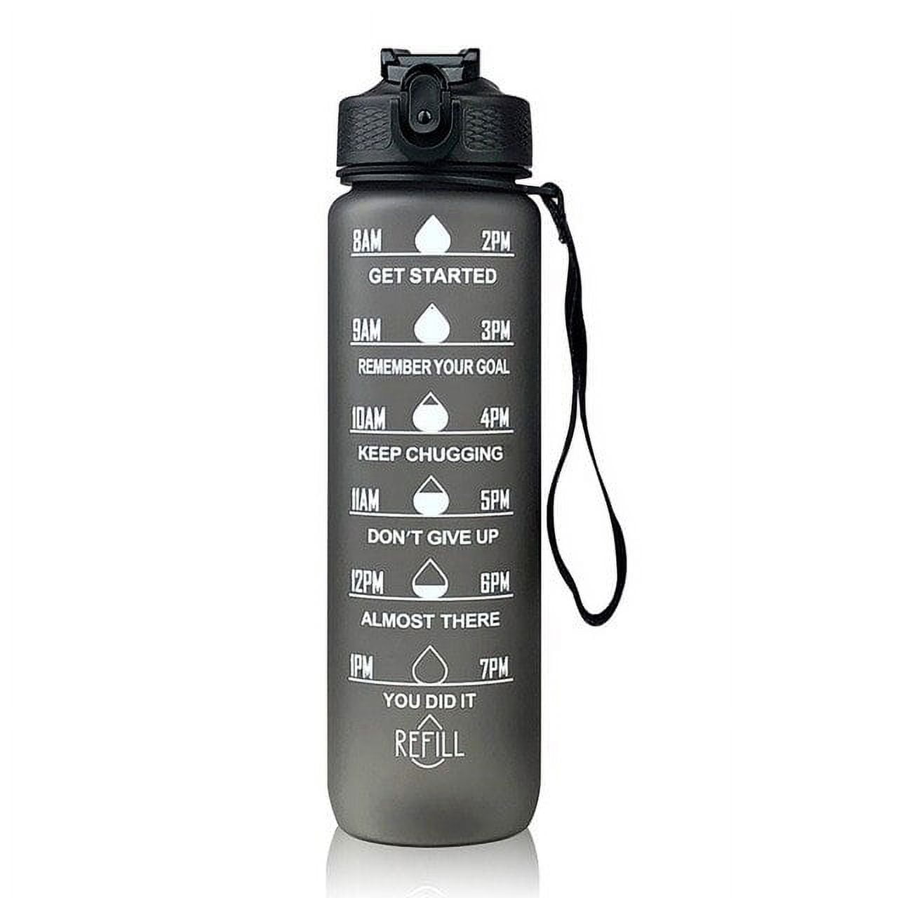 1 Liter Water Bottle With Time Scale fitness Outdoor Sports Water ...
