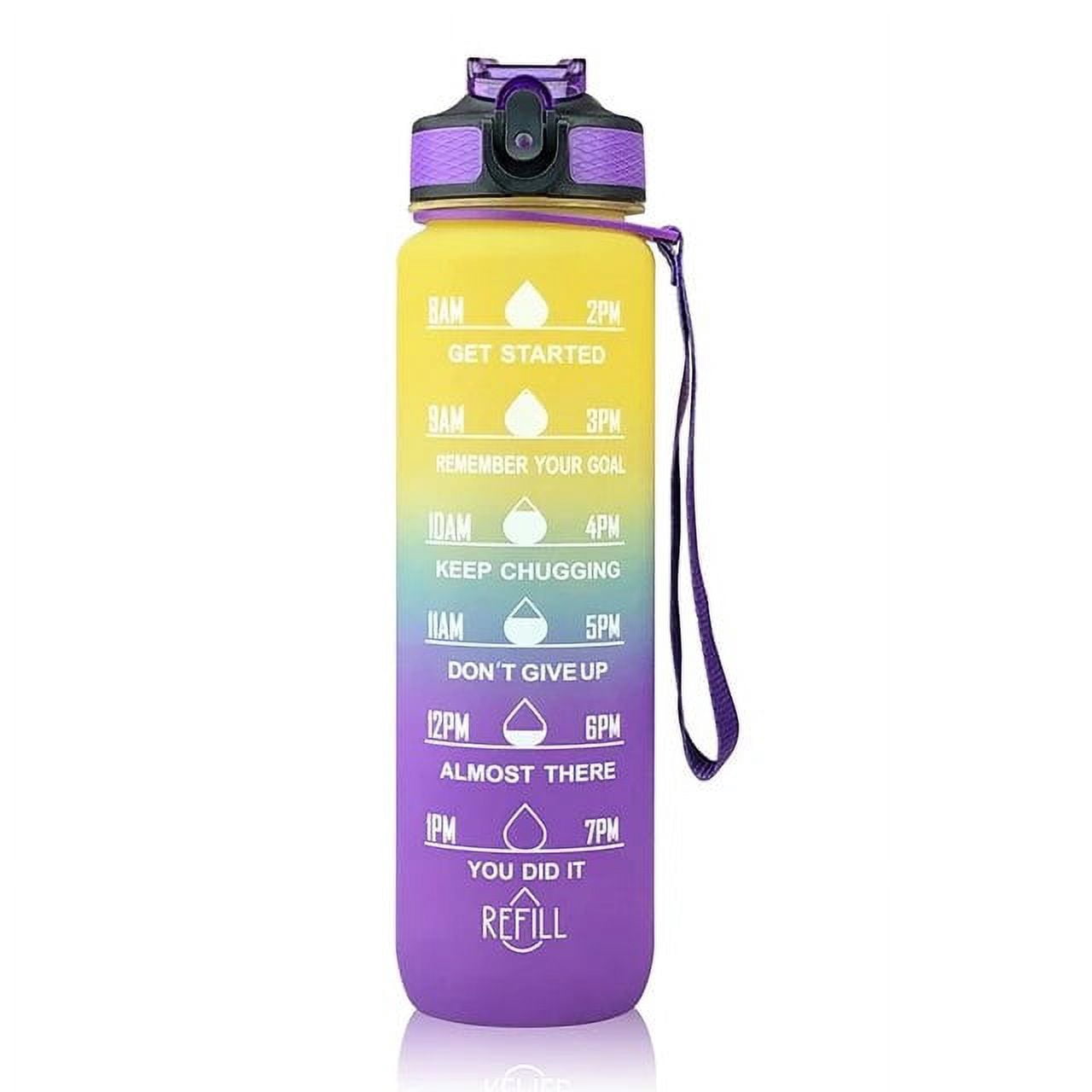 1 Liter Water Bottle With Time Scale fitness Outdoor Sports Water ...