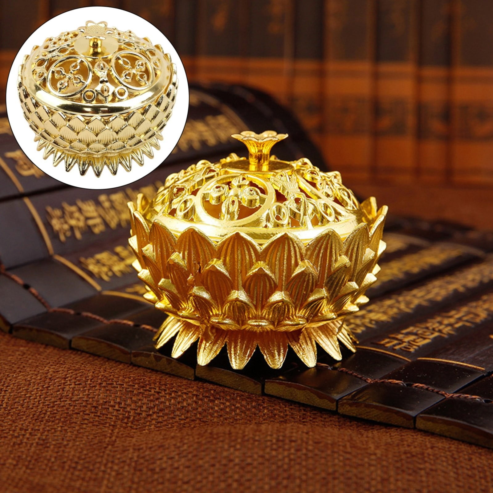 1 Lotus Incense Burner Clearance！Spring Park Flower Sandalwood Censer ...