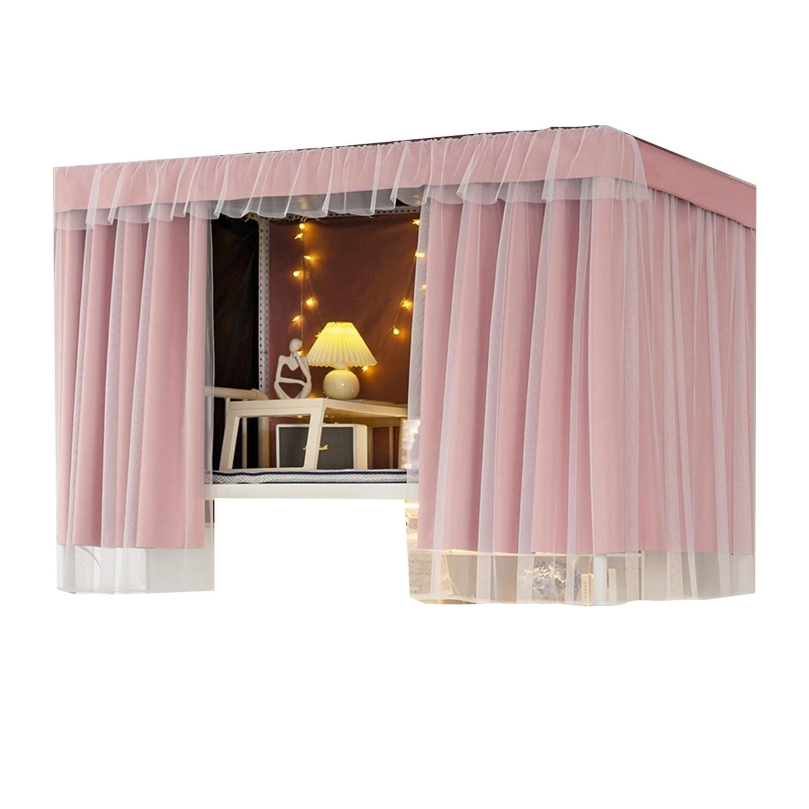 1 M Wide Single Bed Bunk Bed Curtains with Retractable Stand Loft Bed Curtains Dormitory ...