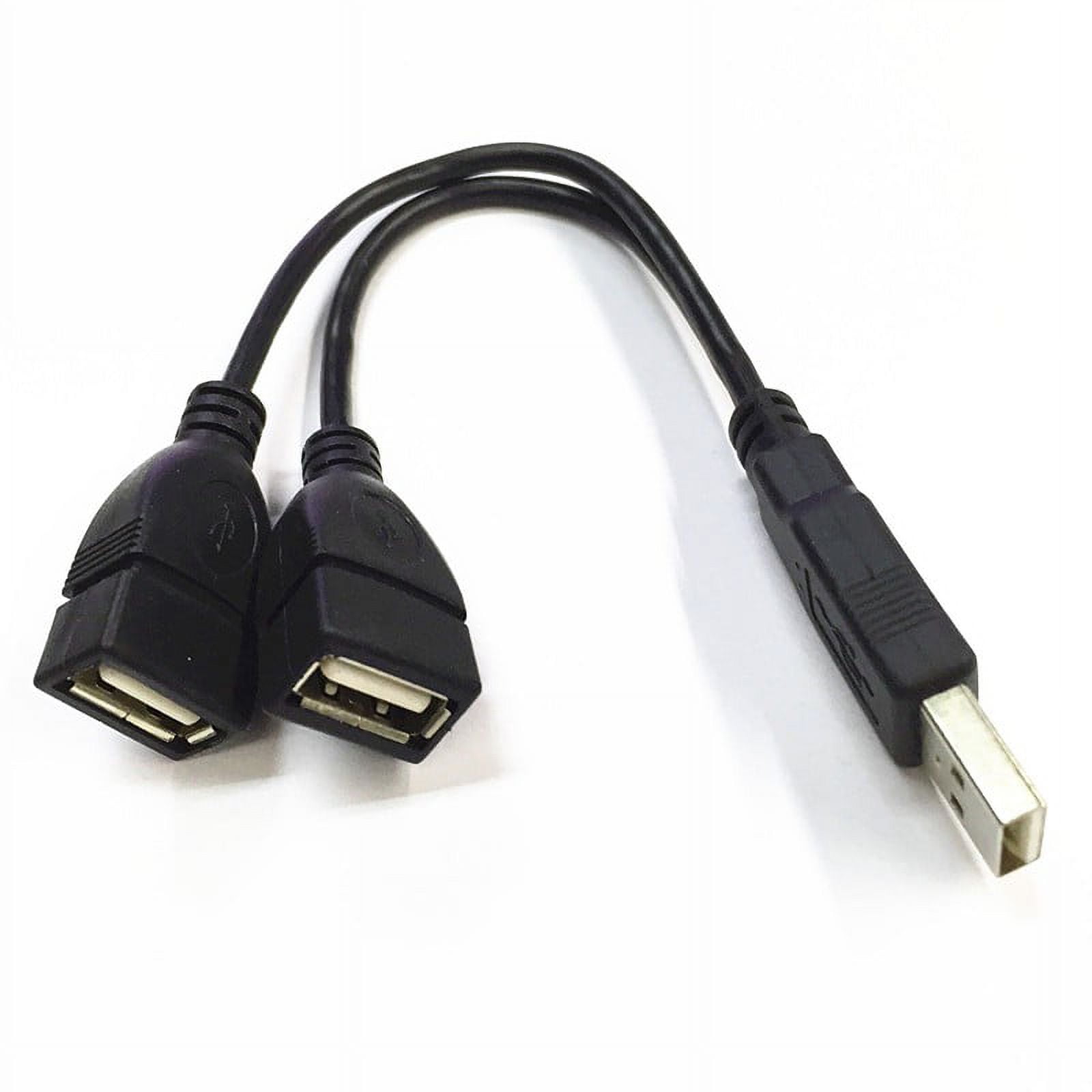 1 Male Plug To 2 Female Socket USB 2.0 Extension Line Y Data Cable Power Adapter Converter ...