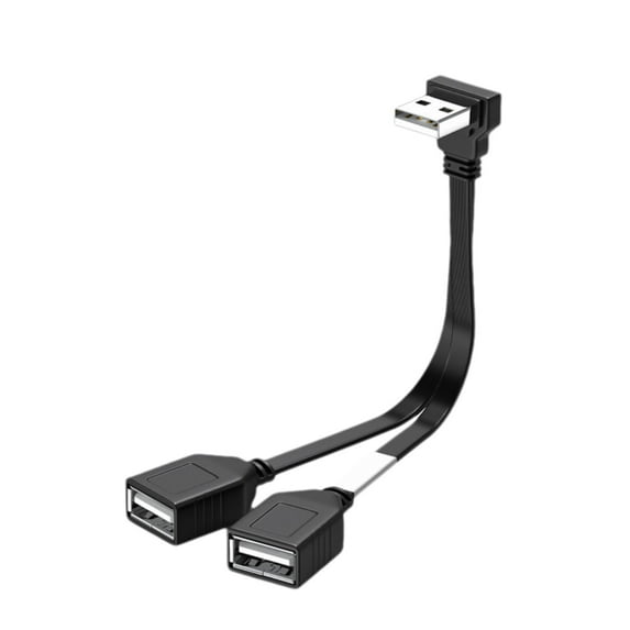 1 Male To 2 Female USB Splitter Extension Cord 90 degree Bend For PC ...