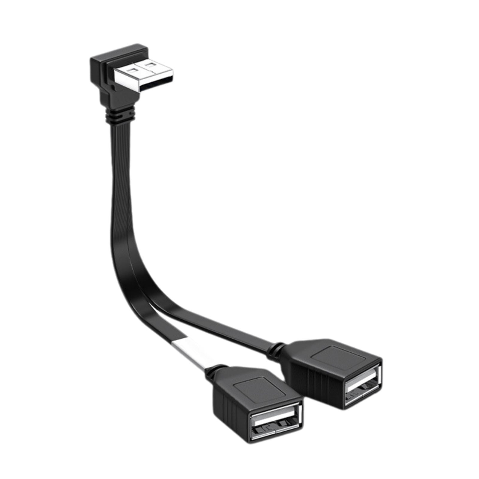 1 Male To 2 Female USB Splitter Extension Cord 90 degree Bend For PC ...