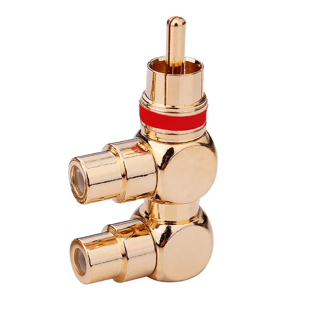 1 Male To 2RCA Female Gold Plated Metal Shell Flexible Sound ...