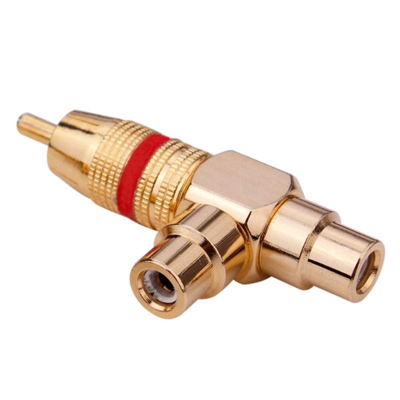1 Male To 2RCA Female Gold Plated Metal Shell Flexible Stereo Sound ...