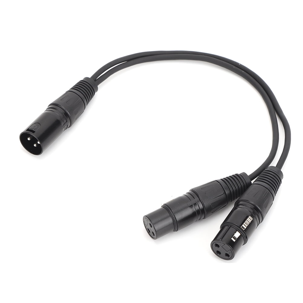 1 Male XLR Input to 2 Female XLR Output Cable Y Type Adapter Conversion ...
