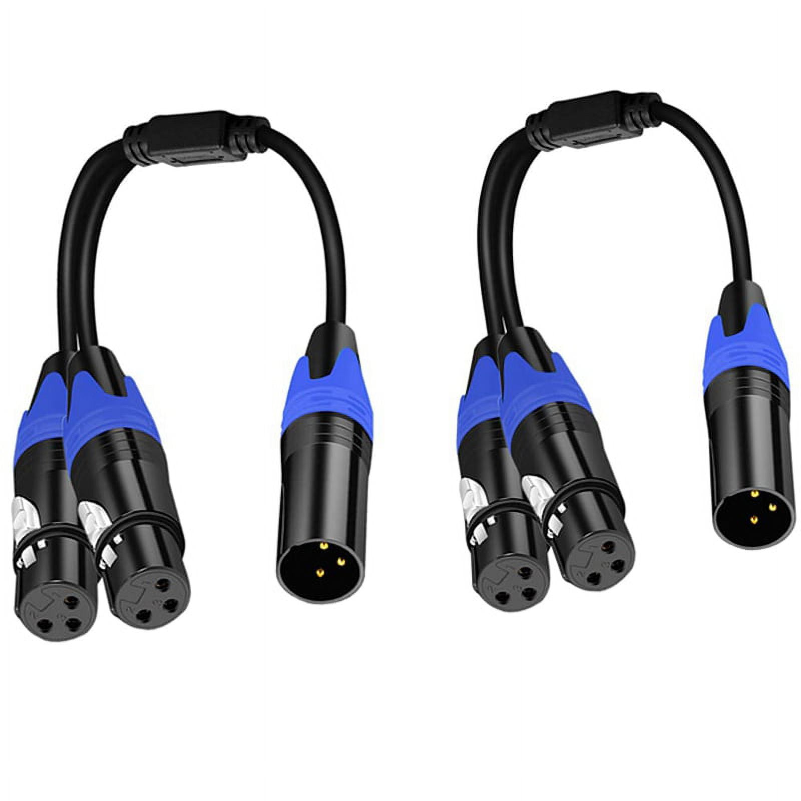 1 Male to 2 Female XLR Y Splitter Micrphone Cable,3Pin XLR Male to Dual ...