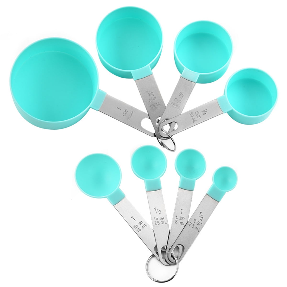 1 Measuring cup and spoon set Stainless steel handle nested measuring ...